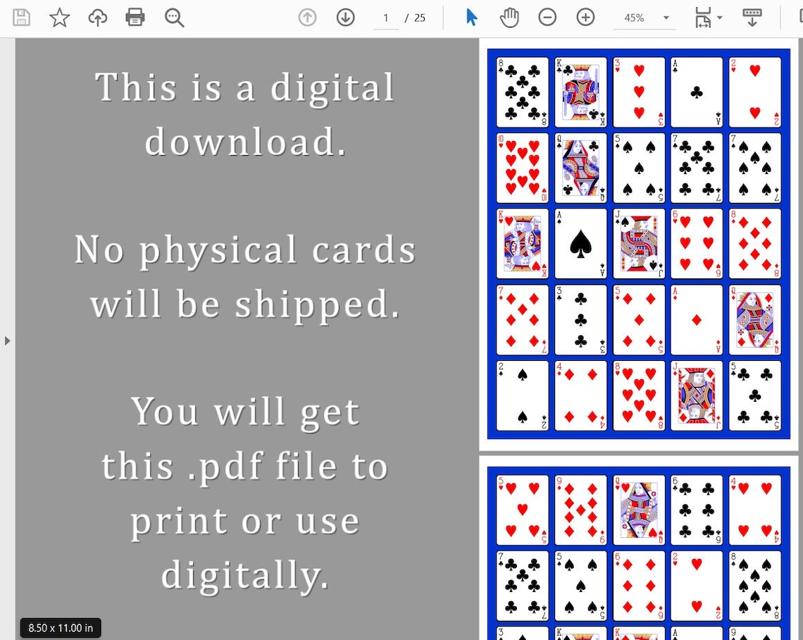 100 Poker Bingo Cards Set 2, 4 Colors, Pdf Download, Instant Printable ...
