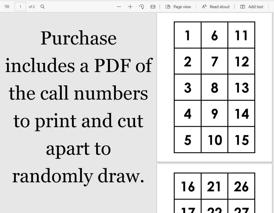 30 Call Speed Bingo Cards 1002 Printable Cards 6 per Page | Etsy