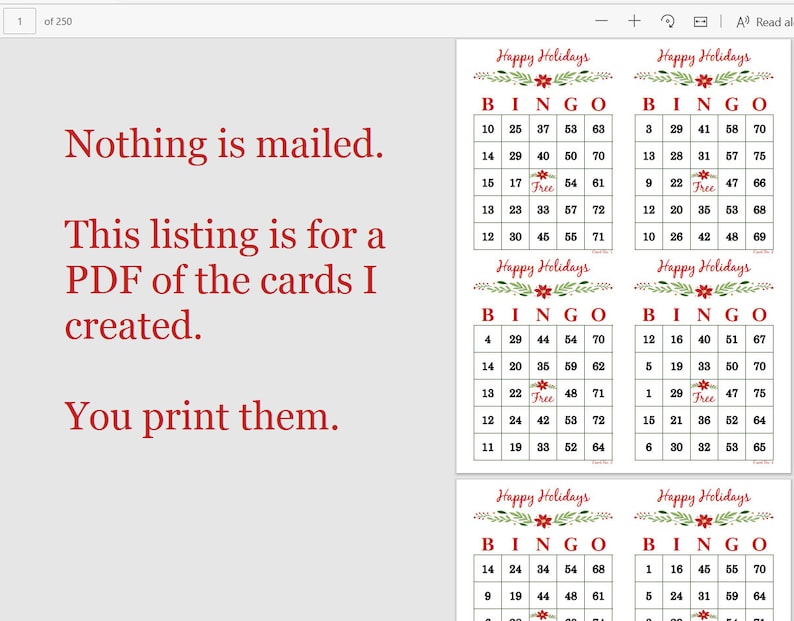 1000 Happy Holidays Bingo Cards Pdf Download 4 per Page - Etsy