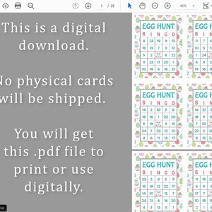 100 Egg Hunt Bingo Cards, 1, 2, and 4 per Page, Bingo or Scavenger Hunt ...