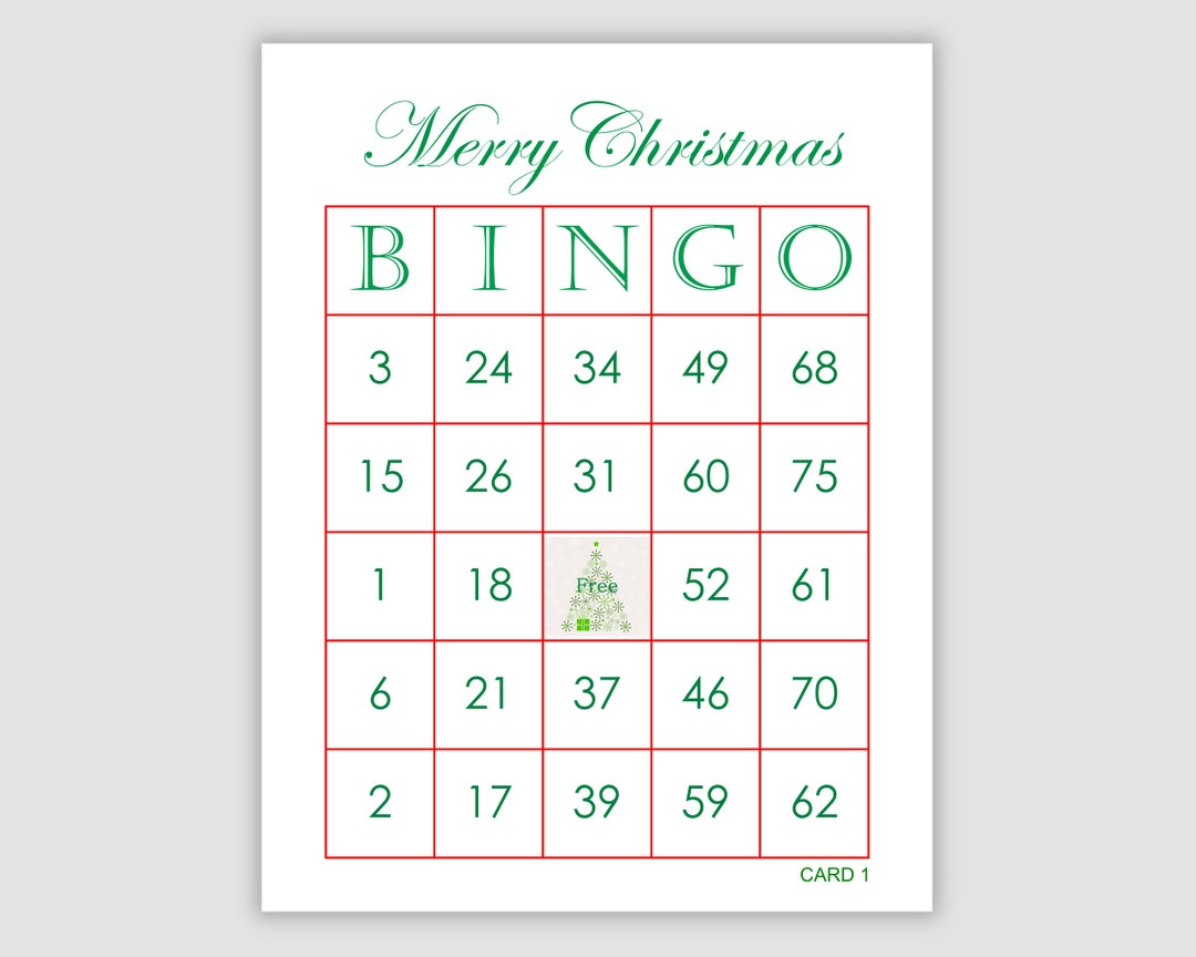 100 Merry Christmas Bingo Cards Pdf Download, 1 per Page, Instant ...