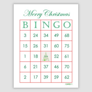 100 Merry Christmas Bingo Cards Pdf Download, 1 per Page, Instant ...