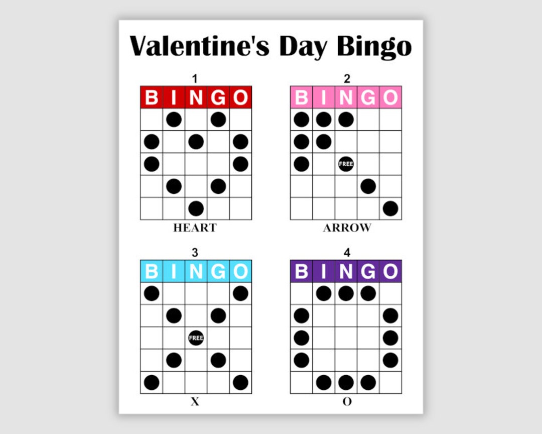 Valentine's Day Bingo Pattern Program Flyer, Instant Printable Pdf ...