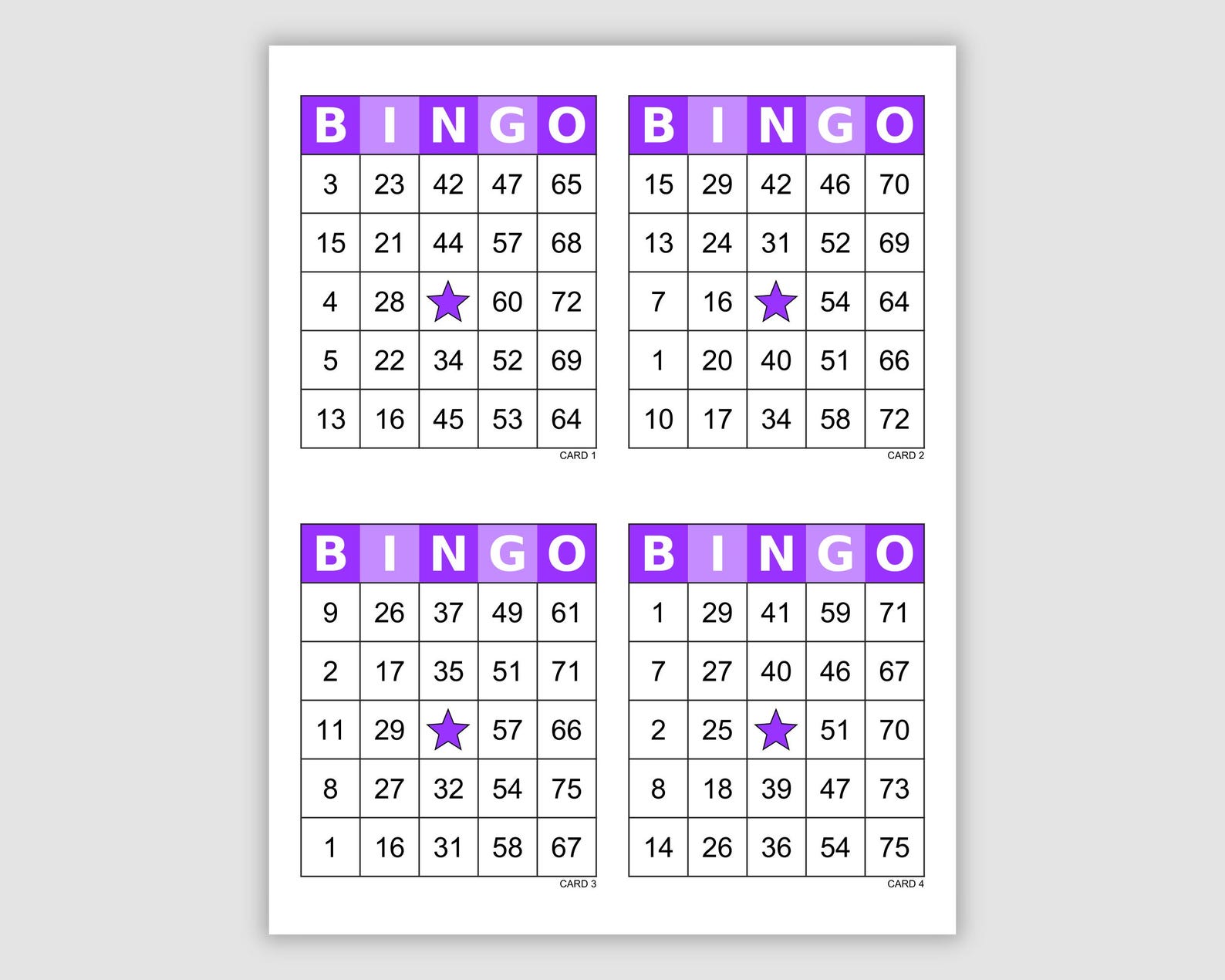 600 Bingo Cards Pdf Download, 1, 2, 4, and 6 per Page, Instant ...