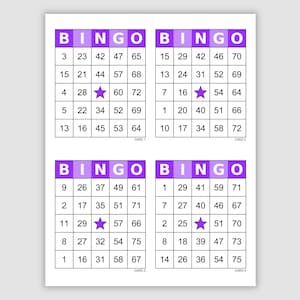 1200 Bingo Cards Pdf Download, 1, 2, 4, and 6 per Page, Instant ...