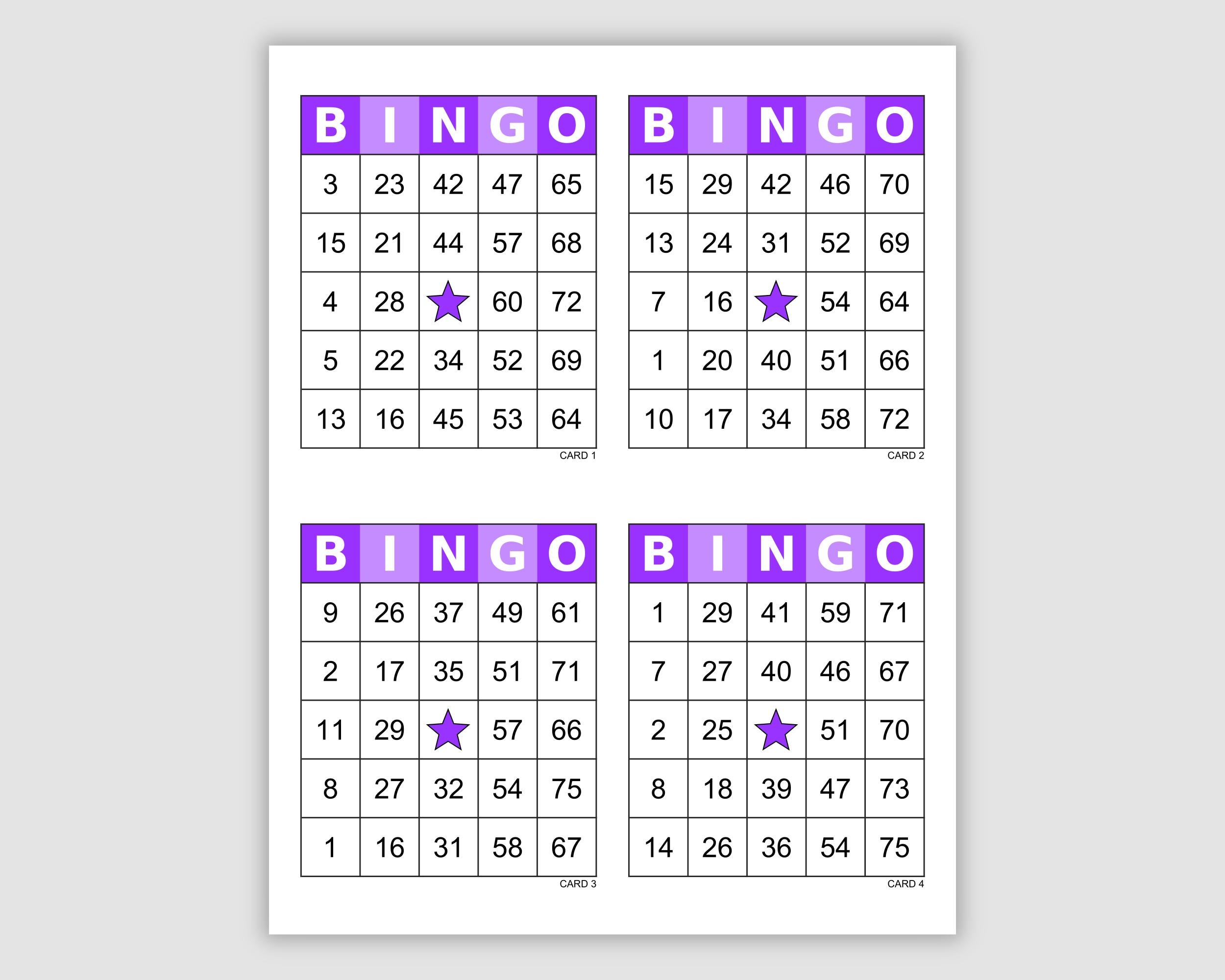 600 Bingo Cards Pdf Download, 1, 2, 4, and 6 per Page, Instant ...