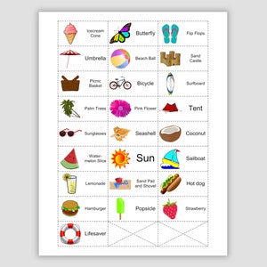 Summer Bingo Cards, 100 Cards, 1 per Page, PDF Download, Instant ...