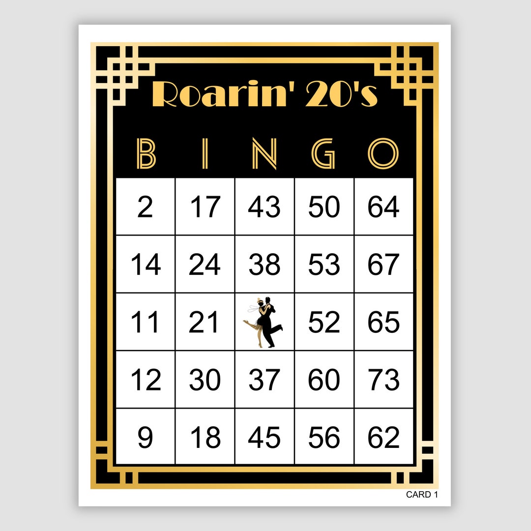 1000 Bingo Cards Pdf Download, Roaring 20's, 1, 2, and 4 per Page ...