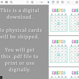 500 Easter Bingo Cards Large Print Pdf Download, 1, 2, and 4 per Page ...