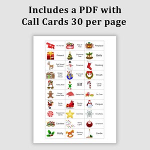 50 Christmas Bingo Cards Pdf Download, 1 and 2 per Page, Printable ...