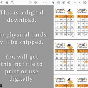 500 Halloween Bingo Cards PDF, 1, 2, and 4 per Page, Halloween Bingo ...