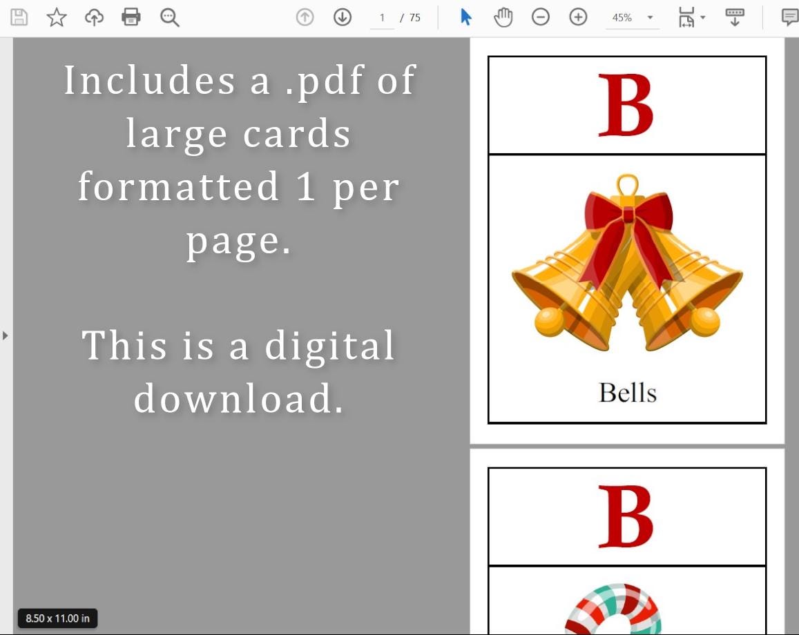 200 Christmas Bingo Cards Pdf Download, 75 Call, 1 and 2 per Page ...