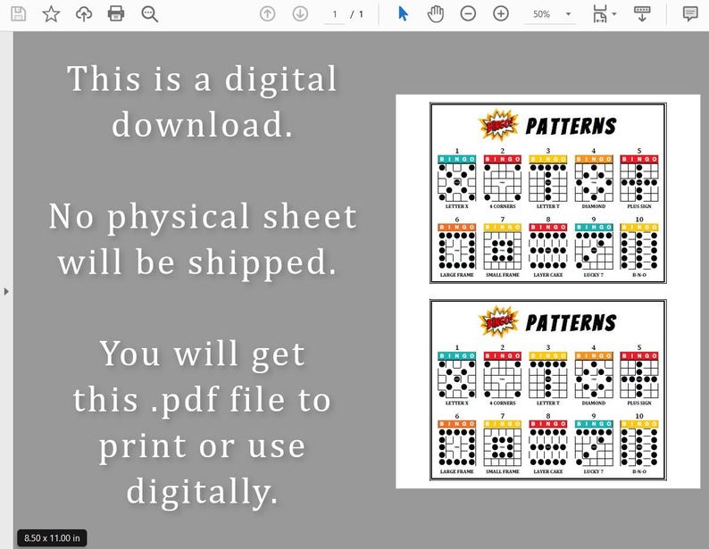 10 Game Bingo Patterns Program Flyer Bingo Patterns Printable Bingo ...
