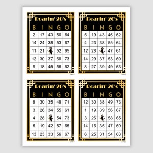 1000 Bingo Cards Pdf Download, Roaring 20's, 1, 2, and 4 per Page ...