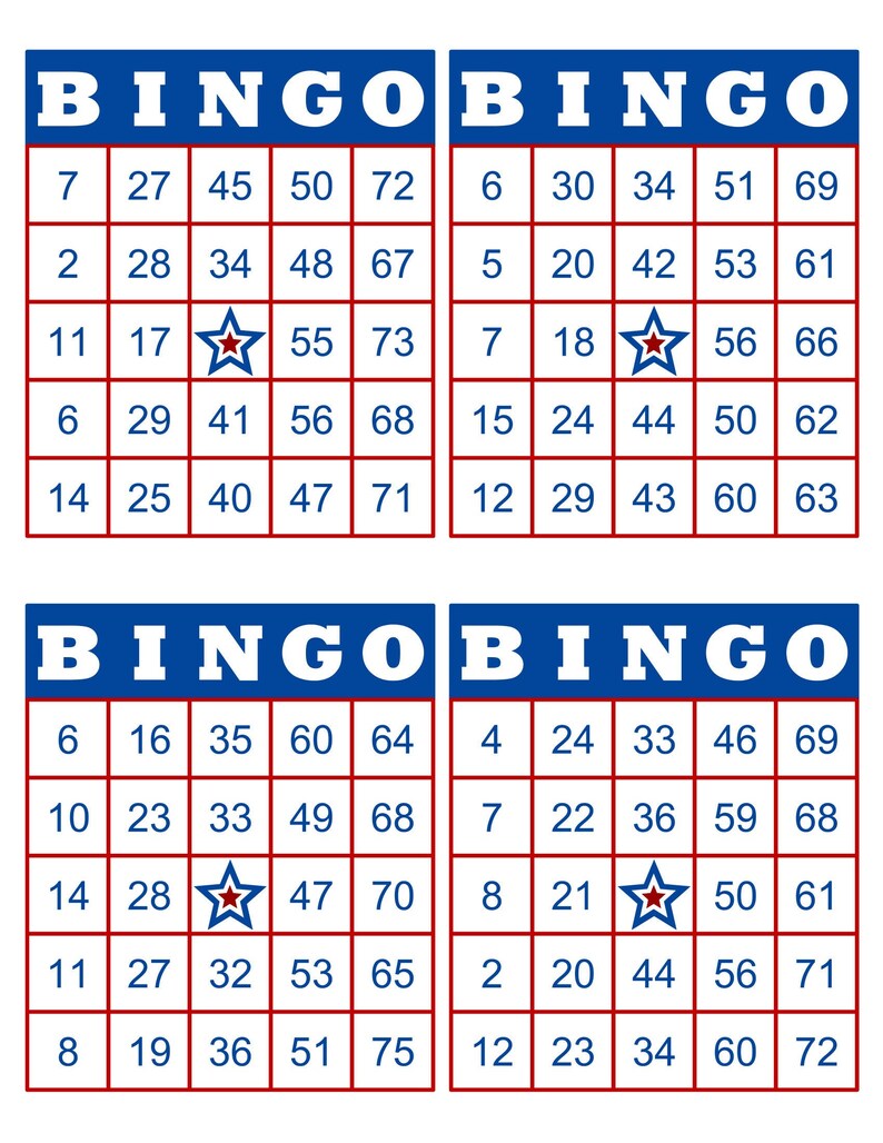 Bingo Cards 1000 Cards 4 Per Page Immediate Pdf Download Etsy Bingo Cards 1000 Cards 4 Per Page Immediate Pdf Download Etsy