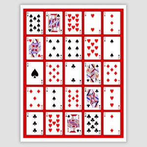 100 Poker Bingo Cards Set 2, 4 Colors, Pdf Download, Instant Printable ...