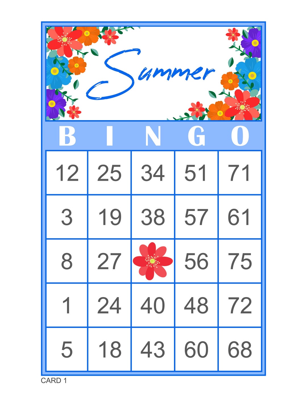 Summer Bingo Cards 500 Cards Pdf Download 1 and 2 per Page - Etsy
