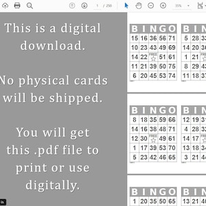 500 Bingo Cards Pdf Download, 1, 2, and 4 per Page, Jumbo Large Print ...