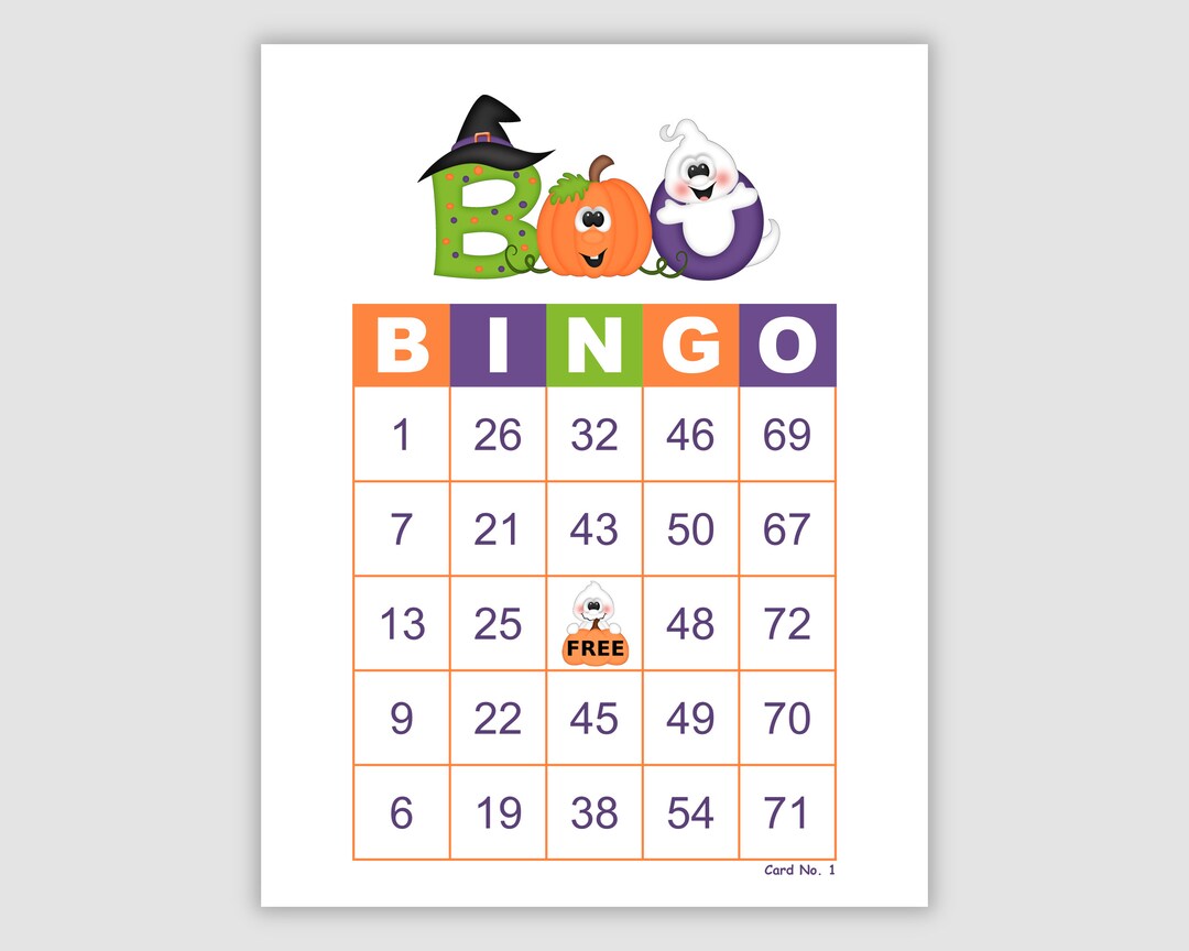 200 Halloween Bingo Cards Pdf Download, 1 and 2 per Page, Instant ...