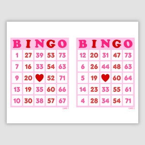1000 Valentine’s Day Bingo Cards Pdf Download, 1, 2, and 4 per Page ...