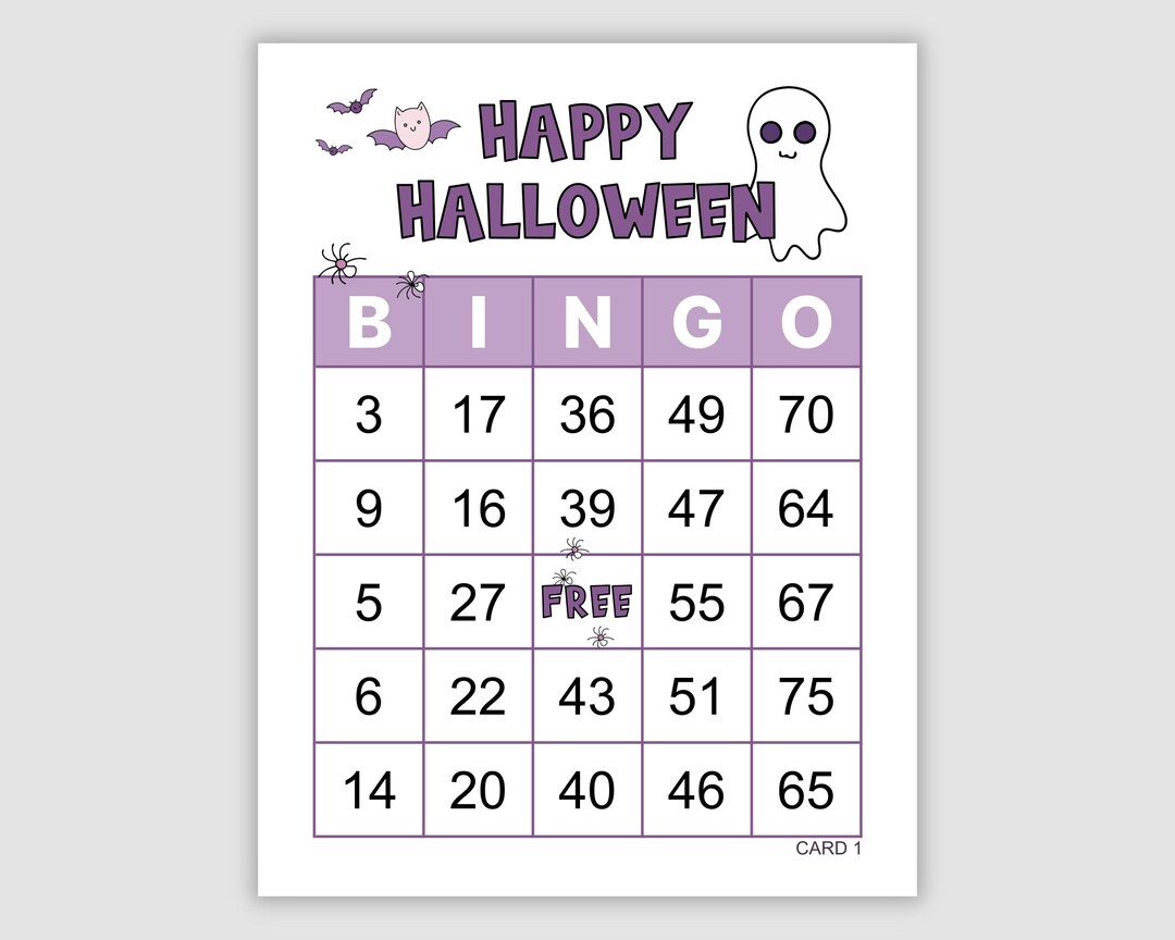 1000 Halloween Bingo Cards PDF Halloween Bingo Print Out Printable ...