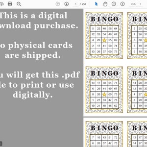 1000 Bingo Cards Pdf Download, 1, 2, and 4 per Page, Instant Printable ...