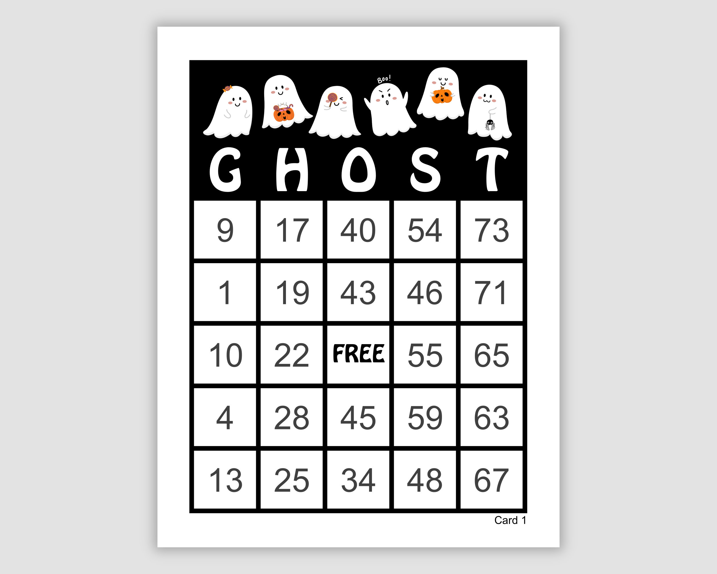 100 Halloween Bingo Cards Pdf Download, 1, 2, and 4 per Page, Instant ...