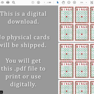 1200 Holiday Bingo Cards Pdf Download, 1, 2, 4, and 6 per Page, Instant ...