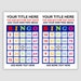 Editable 500 Card Bingo Template, Edit Text at Top and Bottom, Add Your ...