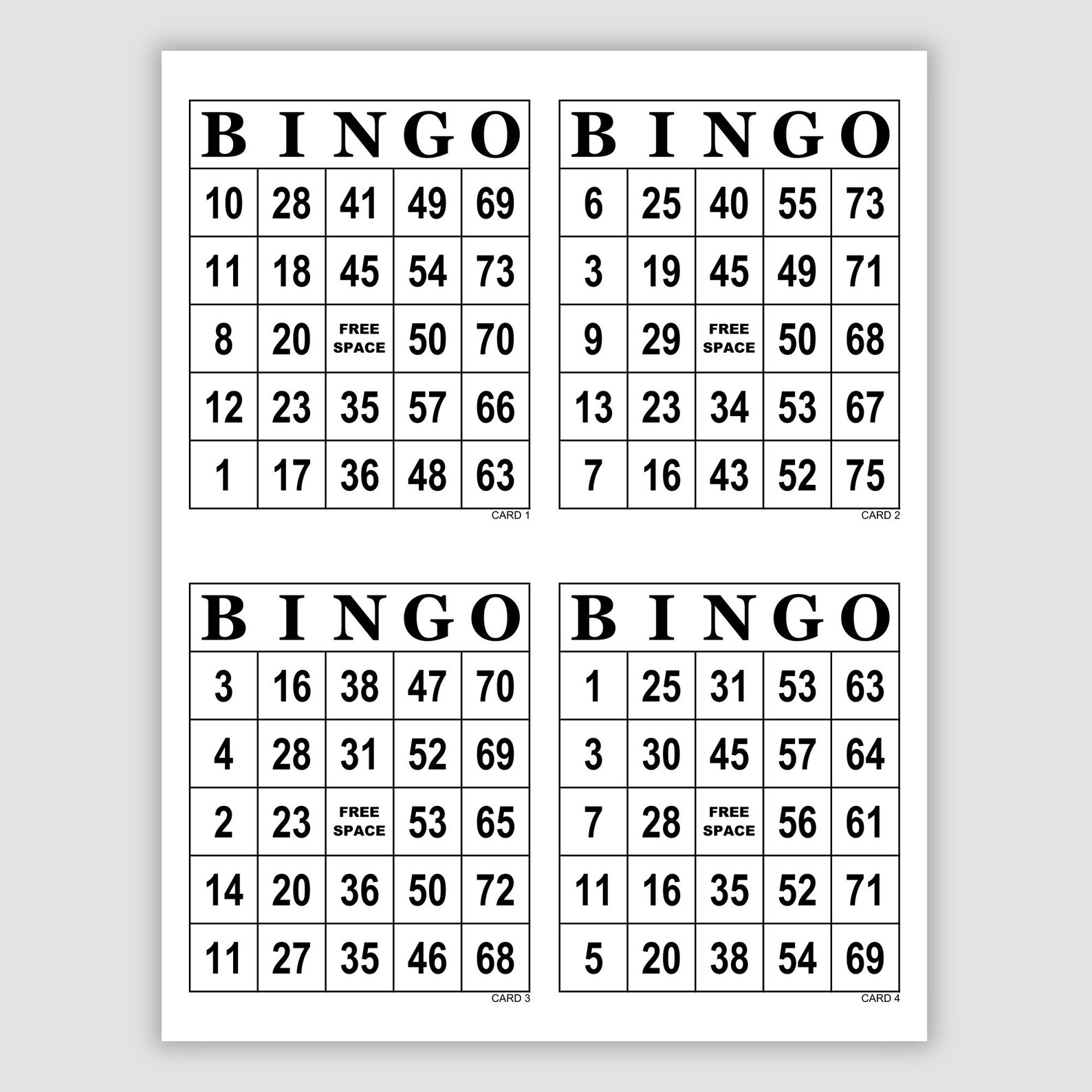 2000 Jumbo Printable Bingo Cards Pdf Download, 1, 2, 4, and 6 per Page ...