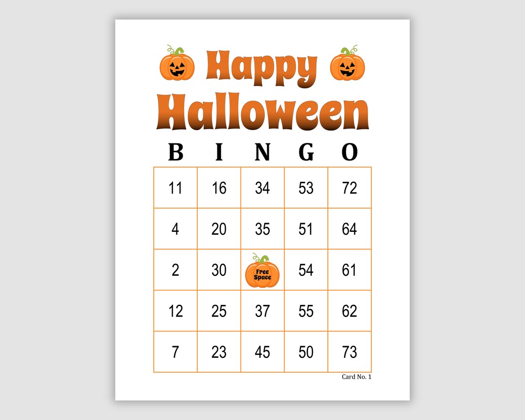 1000 Halloween Bingo Cards Pdf Download, 1, 2, and 4 per Page, Instant ...