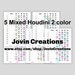 5 Bingo Boards Bundle, Houdini, Instant Printable Pdf Download, 2 Color ...