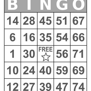 10 Bingo Cards Pdf Download, 1 per Page, Jumbo Print Easy Read for Low ...