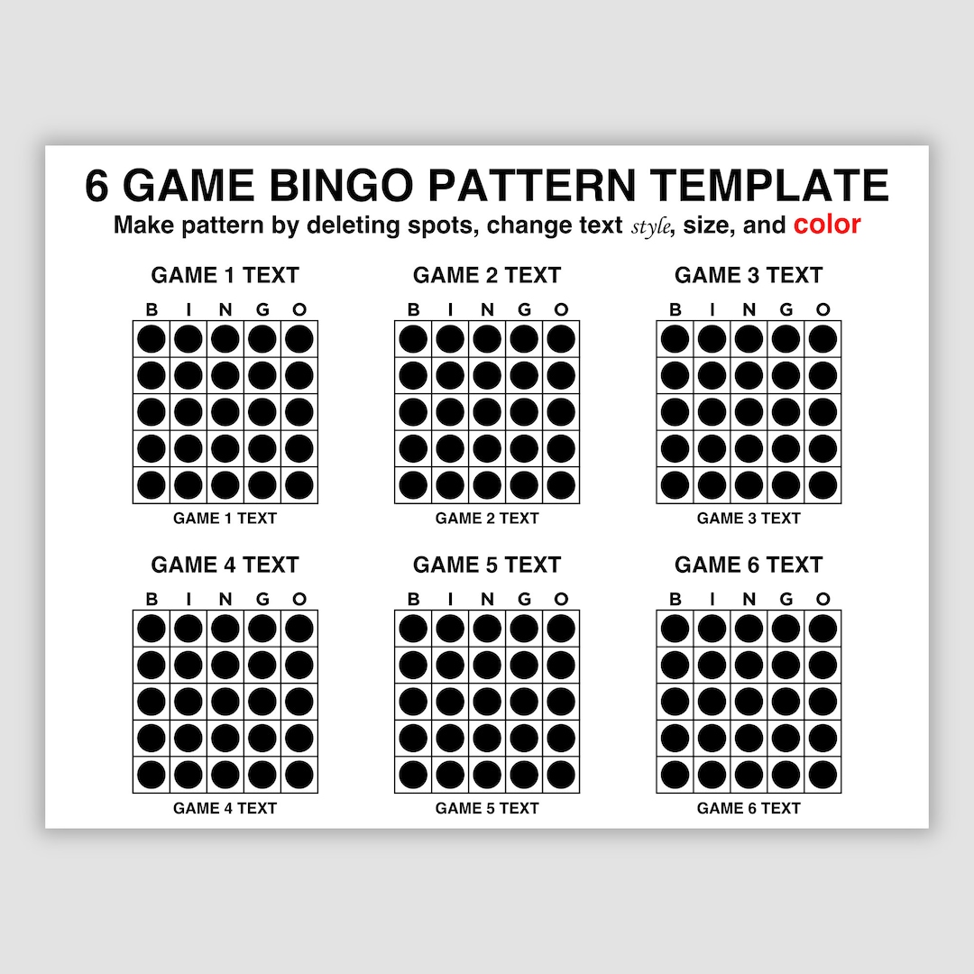 Editable Bingo Pattern Program Flyer, Easily Create Your Own 6 Game ...