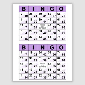 1000 Double Bingo Cards Pdf Download, 1, 2, and 4 per Page, Instant ...