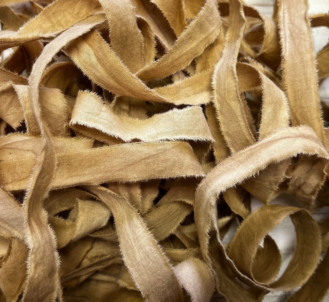 1 Primitive COFFEE Stained Muslin Fabric Strip 4 Yard X 3/4" Wide ...