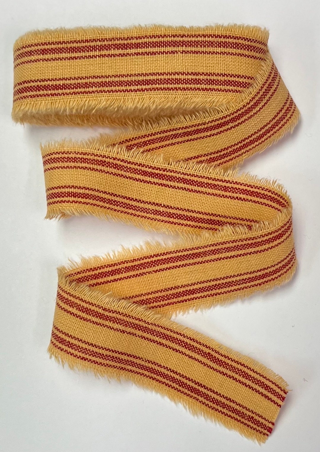 10 Pack WHOLESALE 4 Yard Primitive Homespun Red Tan Stripe Fabric ...