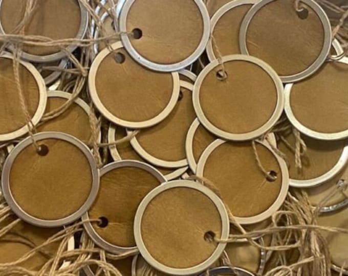 Petite Crown Gift Tags, 1 Metal Rimmed Tags, Vintage Style Tea Stained ...