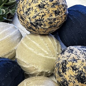 9 Handmade Fabric Rag Balls Primitive Bowl Filler Farmhouse Homespun ...