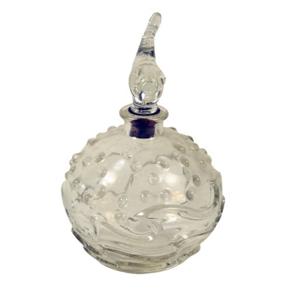 Antique Glass Perfume Cologne Scent Bottle Dolphin St… - Gem