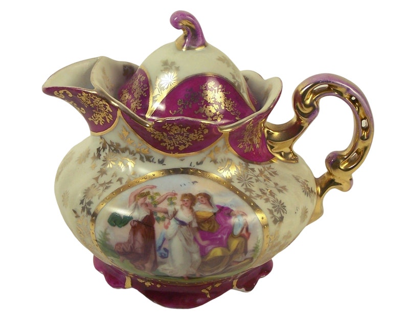 Austria Beehive Personal Teapot & Underplate Red Gold Cream - Etsy