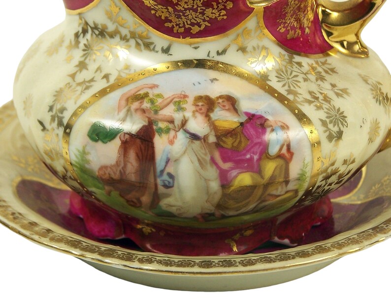 Austria Beehive Personal Teapot & Underplate Red Gold Cream - Etsy
