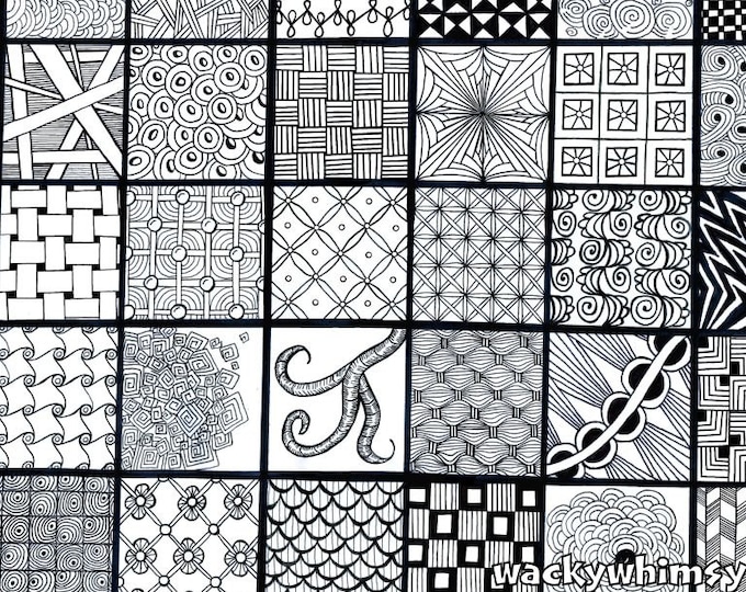 Coloring Page Instant Download Zendoodle Tangle - Etsy