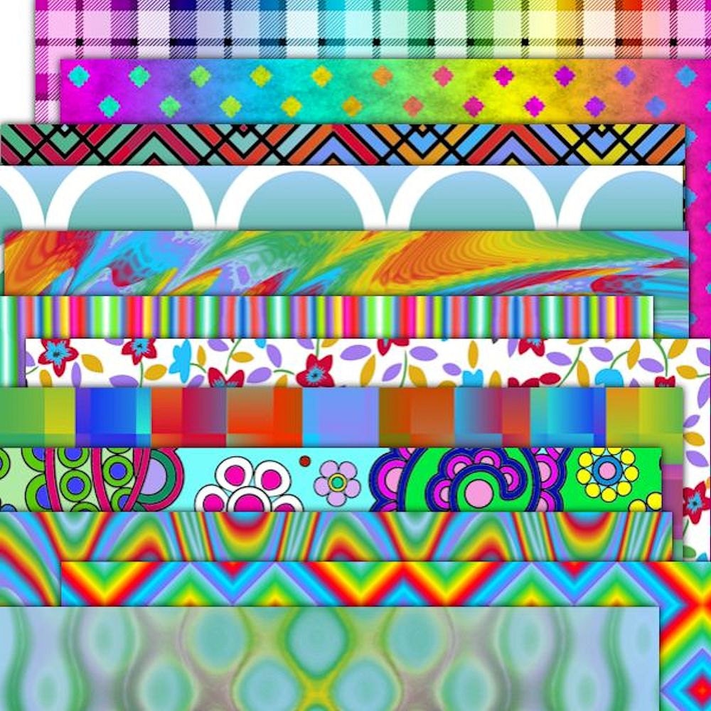 Digital Paper - "crayon Box", Some CU OK, Vibrant Colors, Rainbow ...