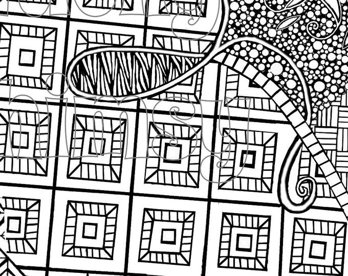 Coloring Page - Instant Download - Zendoodle, Tangle, Printable Doodle ...