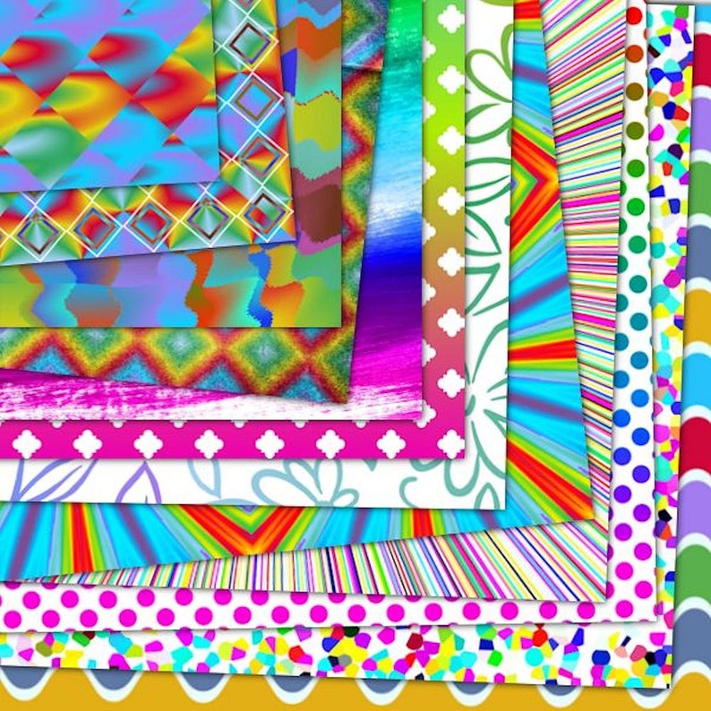 Digital Paper - "crayon Box", VOL 2: Some CU OK, Vibrant Colors ...