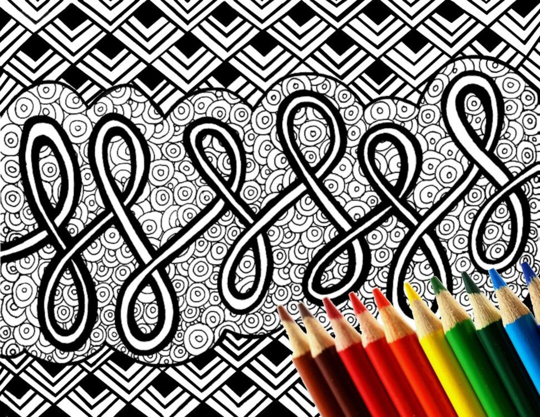 Instant Download - Coloring Page - Zendoodle, Tangle, Printable Doodle ...