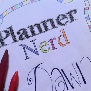 Planner Coloring Page -a5/half Letter- to Do / Planner Nerd - Use as ...