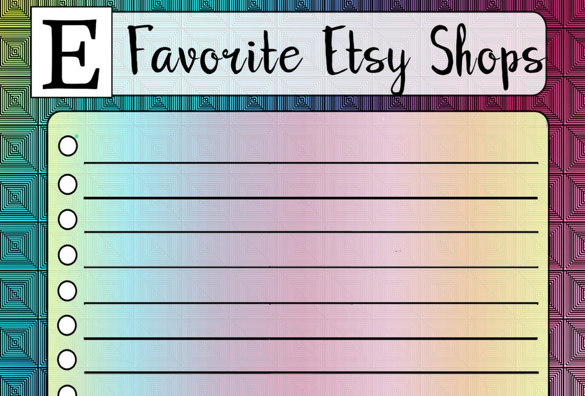 My Favorite Etsy Shops List Planner Insert | Color | Printable ...