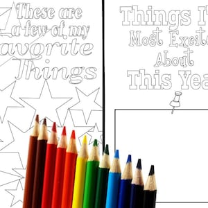 A5 Printable Planner Coloring Journal Page - New Year, Favorite Things ...